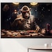 Poker Wall Art, Monkey Playing Poker Canvas Print, Poker Wall Decor ...