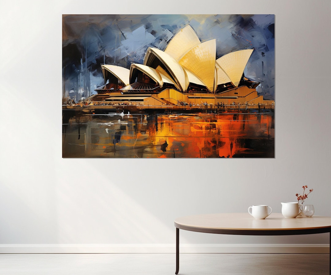 Abstract Sydney Opera House Painting Canvas Print, Sydney Skyline ...