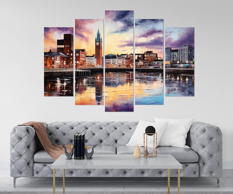 Abstract Belfast Painting Canvas Print, Belfast Wall Art, Belfast ...
