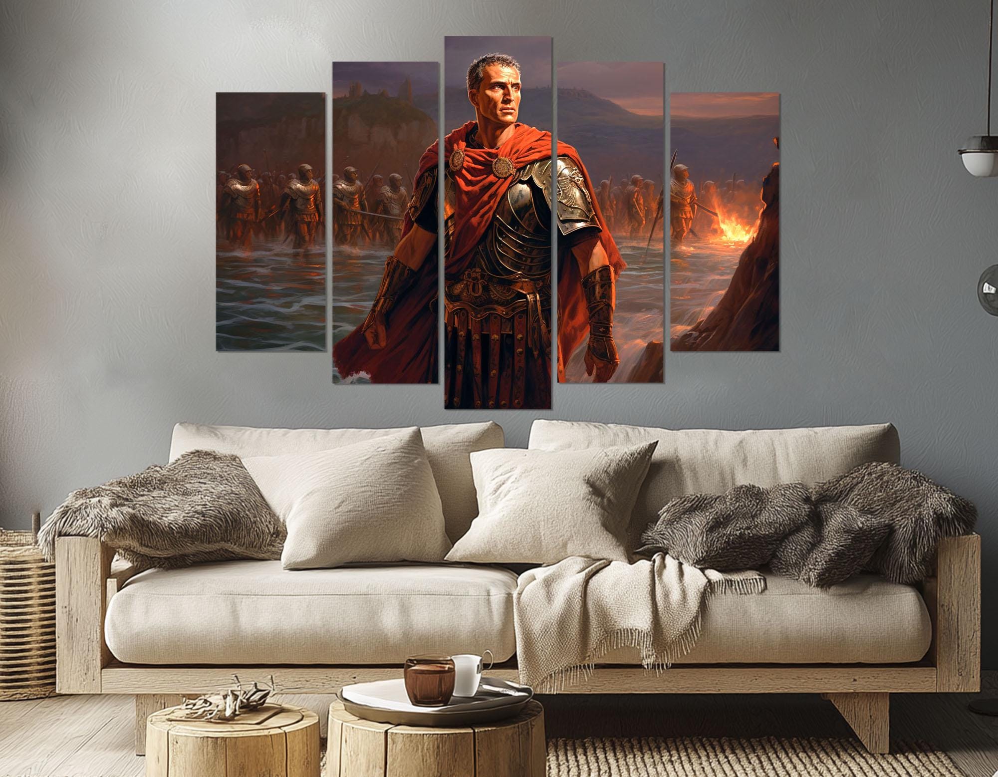 Julius Caesar Crossing Rubicon Canvas Print, Framed and Ready to Hang ...
