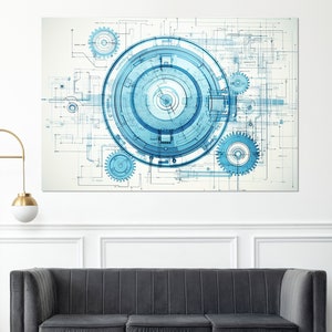 Engineering Wall Art, Engineer Gift, Engineering Drawing Canvas Print ...