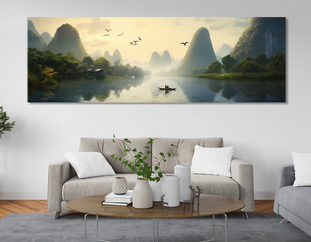 Scenic Li River Canvas Print, Li River Painting, Mao'er Mountains ...