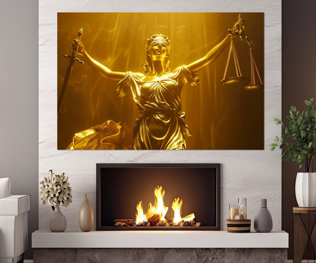 Lady Justice Canvas Print, Justice Wall Art, Lawyer Gift, Attorney Gift ...