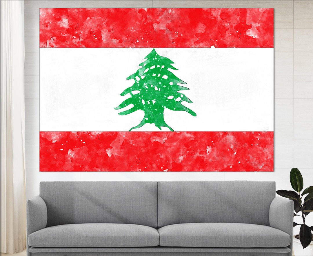 Lebanon Flag Canvas Print, Lebanon Wall Art, Flag of Lebanon Print ...