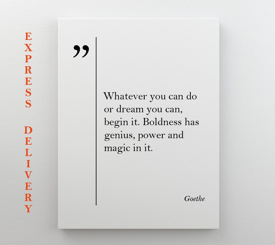 Goethe Quote Canvas Print, Goethe Poster, Motivation Wall Art, German ...