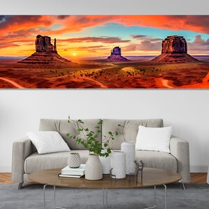 Red Rocks in Monument Valley Canvas Print, Large Arizona Wall Art, Red ...