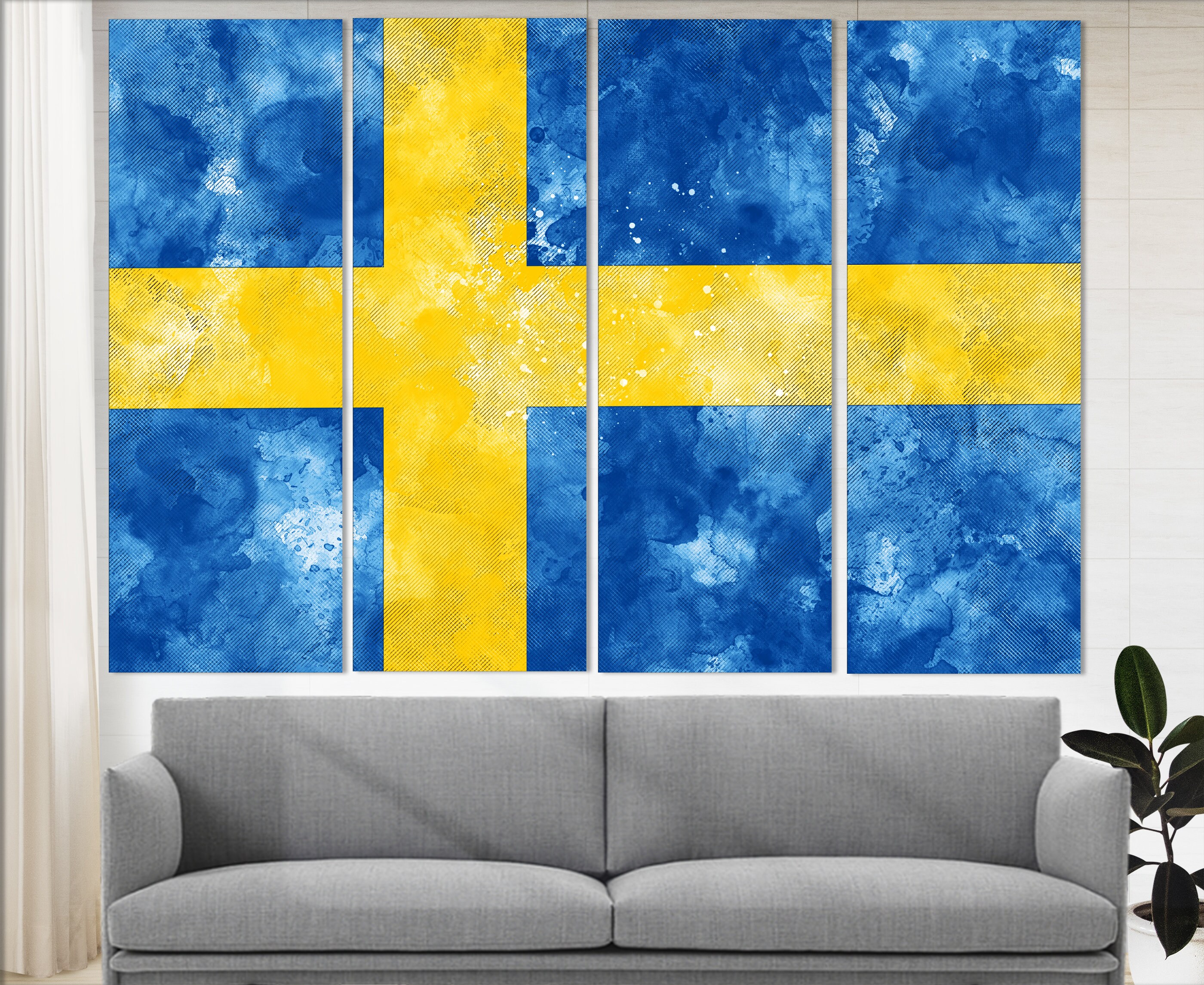 Sweden Flag Canvas Print Sweden Wall Art Flag of Sweden | Etsy