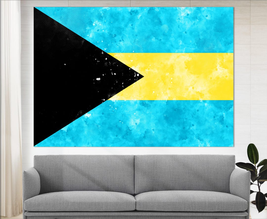 Bahamas Flag Canvas Print, Bahamas Wall Art, Flag of Bahamas Print ...