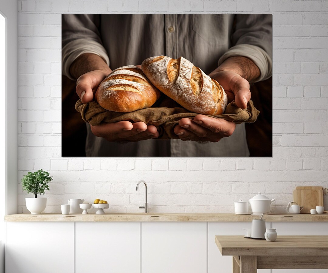 Bread Canvas Print, Bakery Wall Art, Kitchen Wall Decor, Baker Gift ...