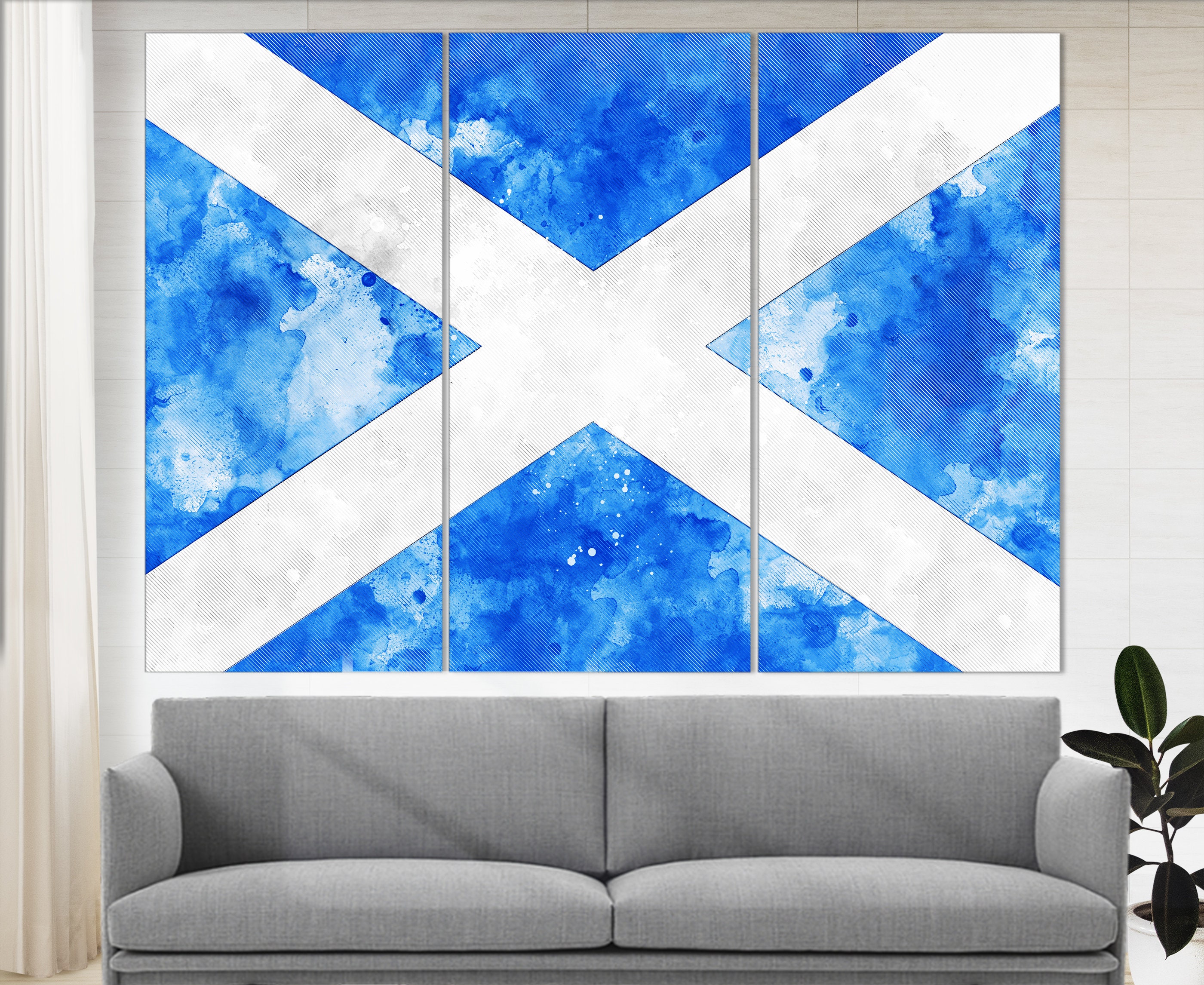 Scotland Flag Canvas Print Scotland Wall Art Flag of | Etsy