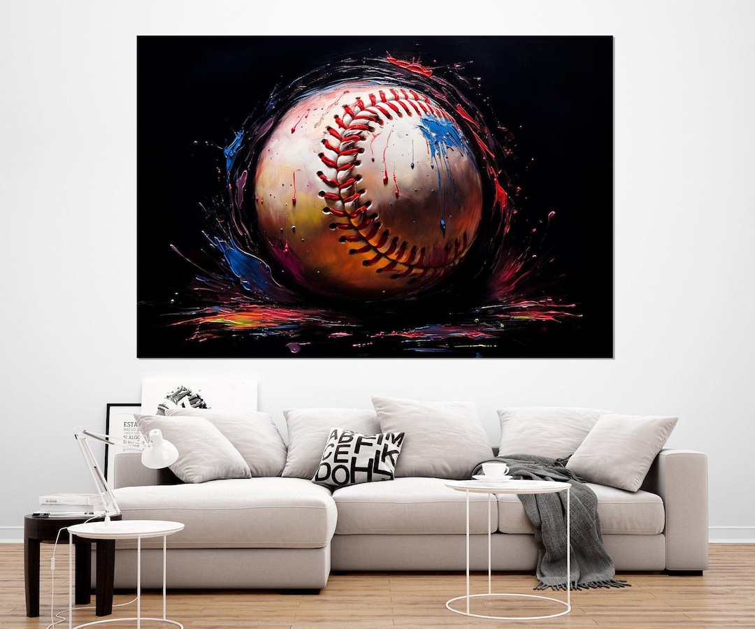 Abstract Baseball Painting Canvas Print, Baseball Wall Art, Baseball ...
