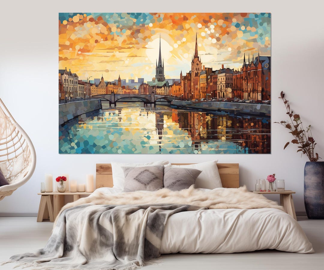 Abstract Dublin Painting Canvas Print, Dublin Wall Art, Ireland Canvas ...