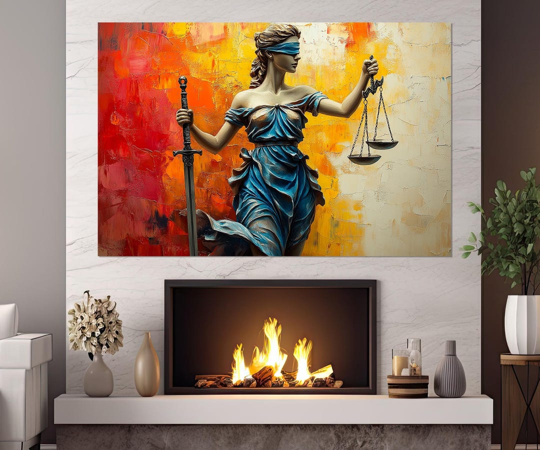 Abstract Lady Justice Canvas Print, Lawyer Office Wall Decor, Justice ...