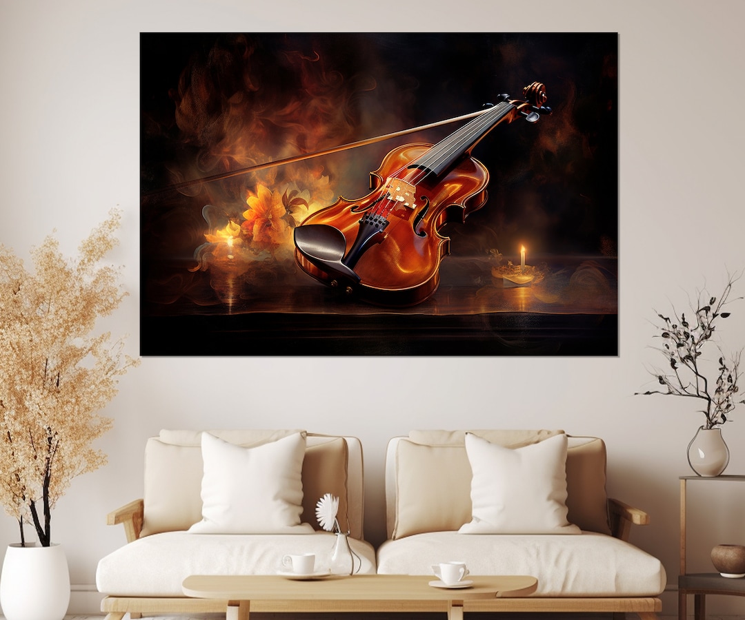 Violin Painting, Violin Canvas Print, Violin Wall Art, Musician Gift ...