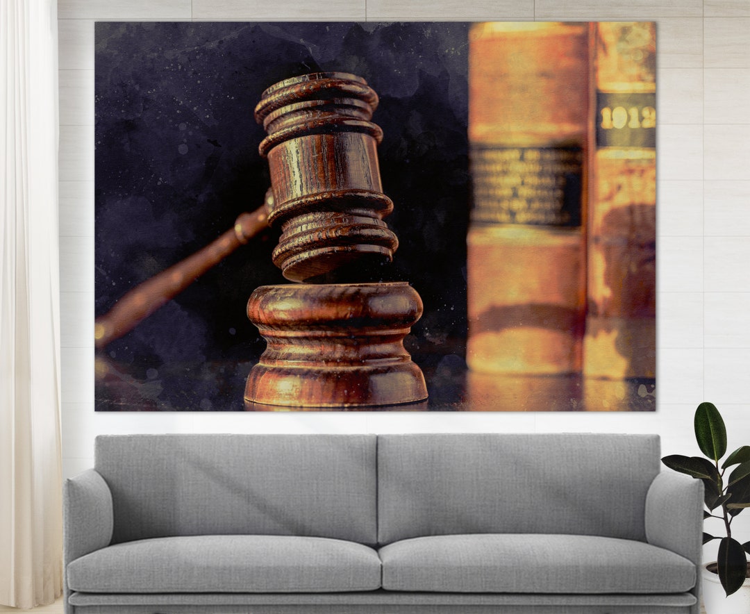 Justice Canvas Art, Law Watercolor Canvas Print, Gift for Lawyer Office ...