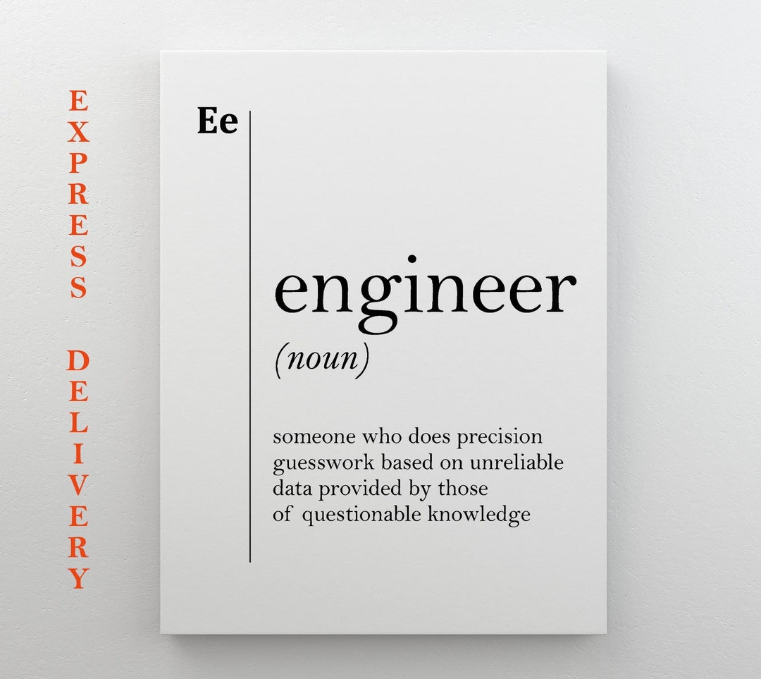 Engineer Canvas Art Engineer Definition Print Engineer Gift for ...