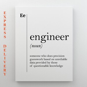 Engineer Canvas Art Engineer Definition Print Engineer Gift for ...