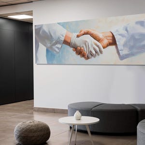 Doctors Handshake Painting Canvas Print, Hospital Wall Decor, Doctor ...