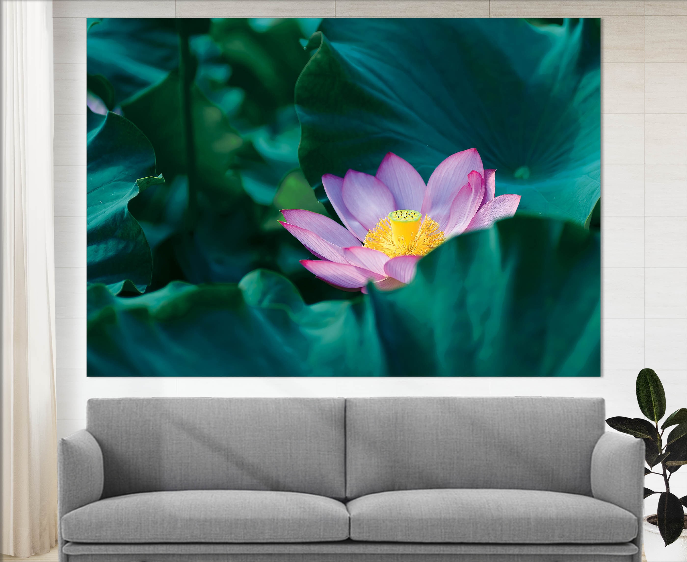 Lotus Flower Canvas Print Floral Wall Art Lotus Print | Etsy