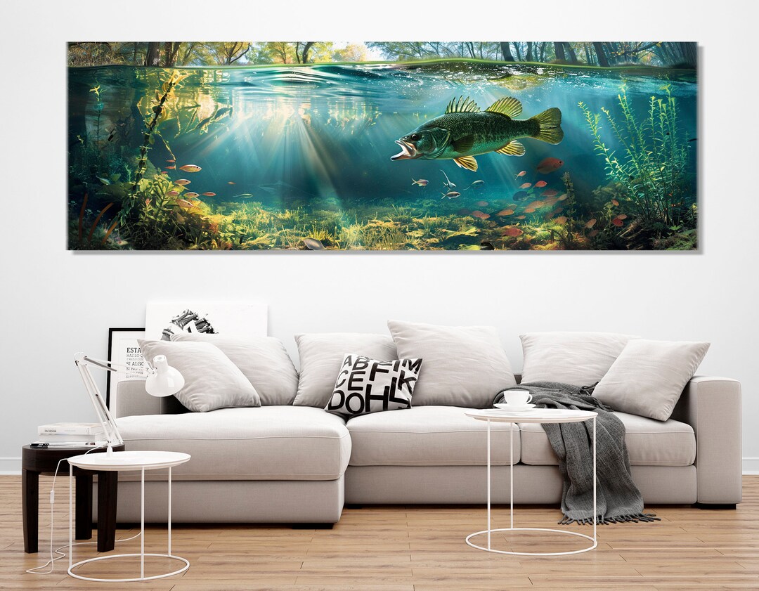 Largemouth Bass Canvas Print, Fishing Wall Art, Fishing Painting ...