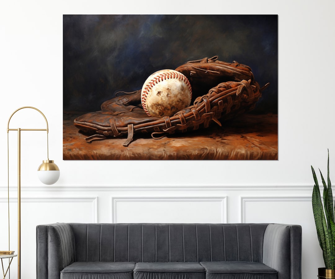 Vintage Baseball Canvas Print, Baseball Wall Art, Baseball Fan Gift ...