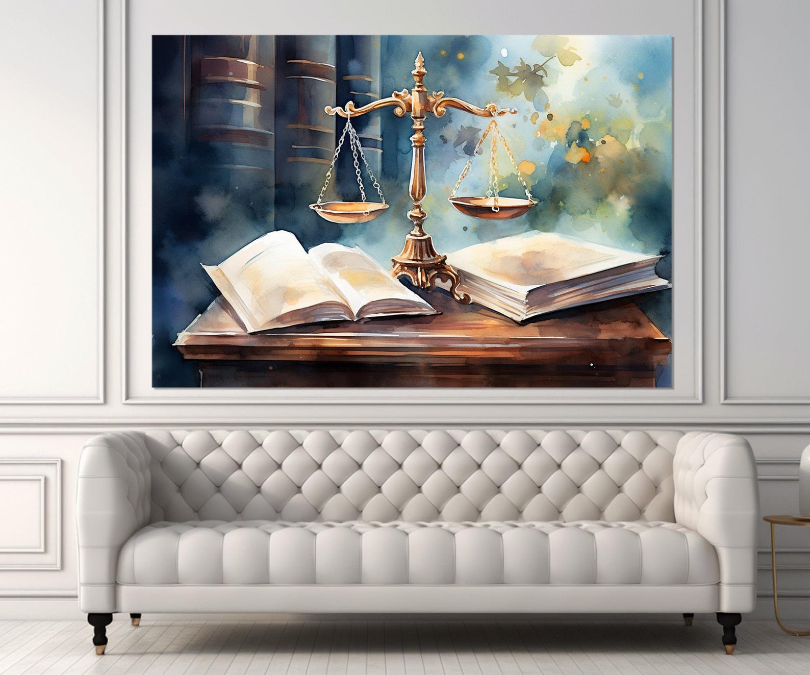 Justice Wall Art, Vintage Style Justice Oil Painting Canvas Print ...