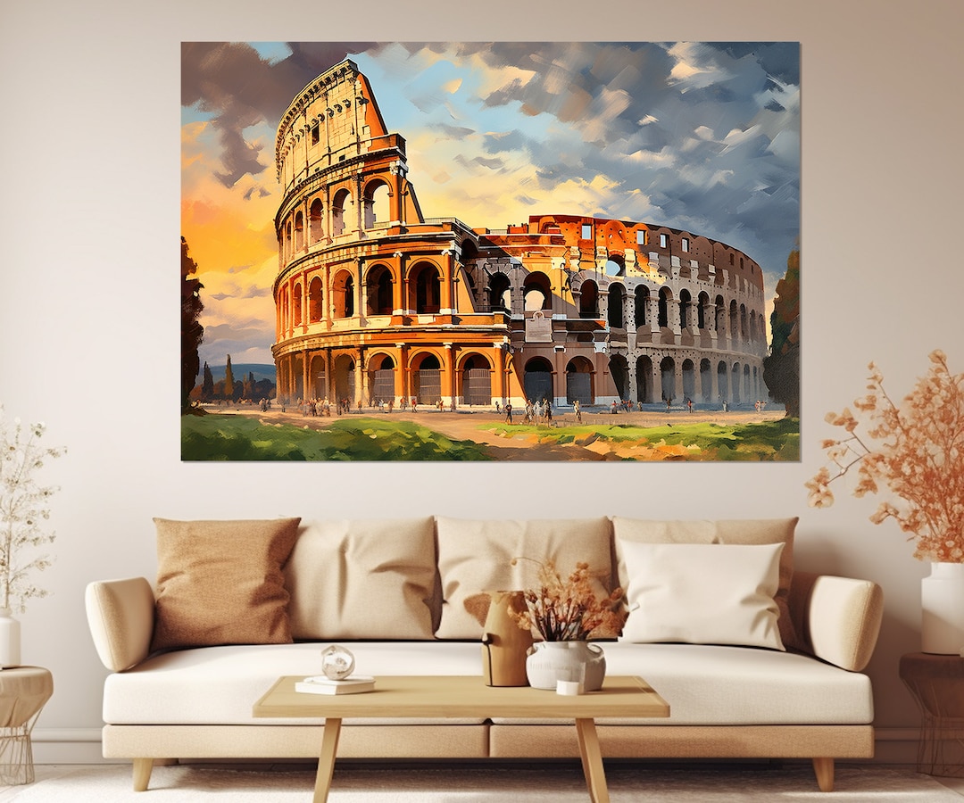 Colosseum Painting, Colosseum Canvas Print, Abstract Rome Wall Art ...