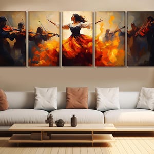 Beautiful Latina Dancer Canvas Print, Flamenco Dance Painting, Large ...