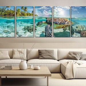 Underwater Life Wall Art, Sea Turtle Canvas Print, Turtles Wall Art ...