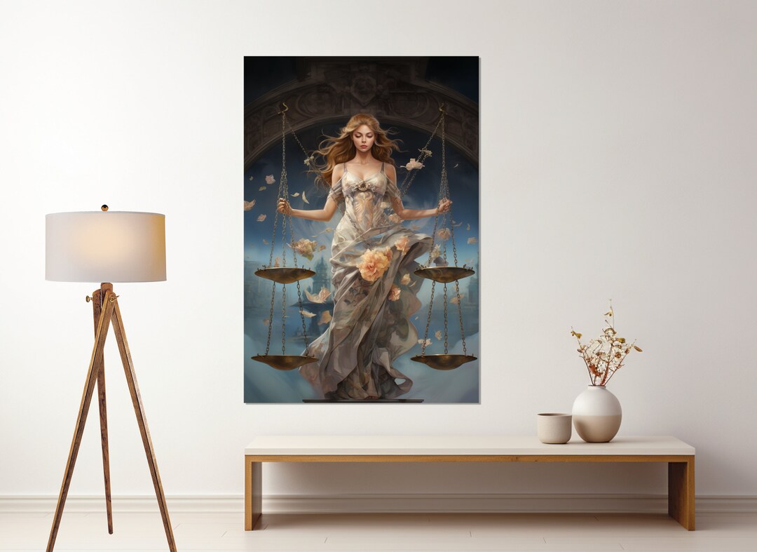 Libra Zodiac Sign Painting Canvas Print, Libra Wall Art, Libra Gift ...