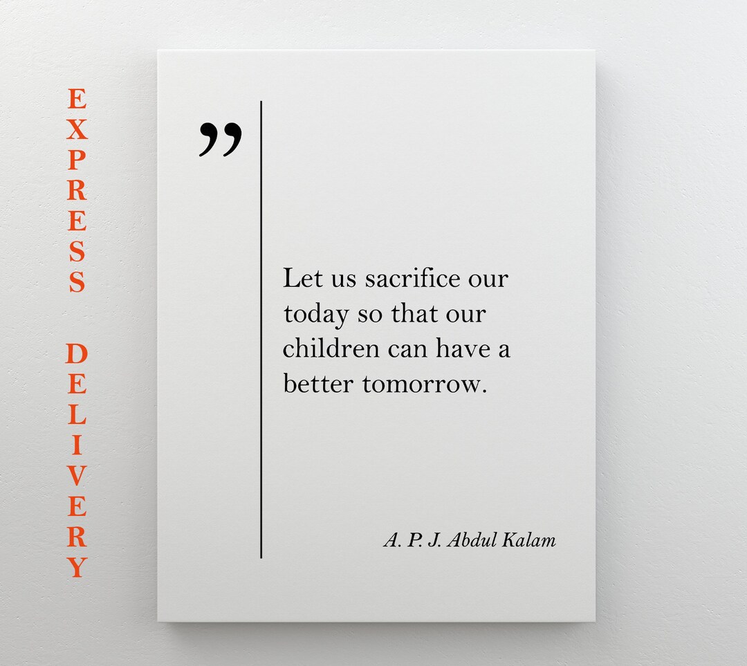 A.P.J. Abdul Kalam Quote Canvas Print, Motivational Wall Art - Etsy