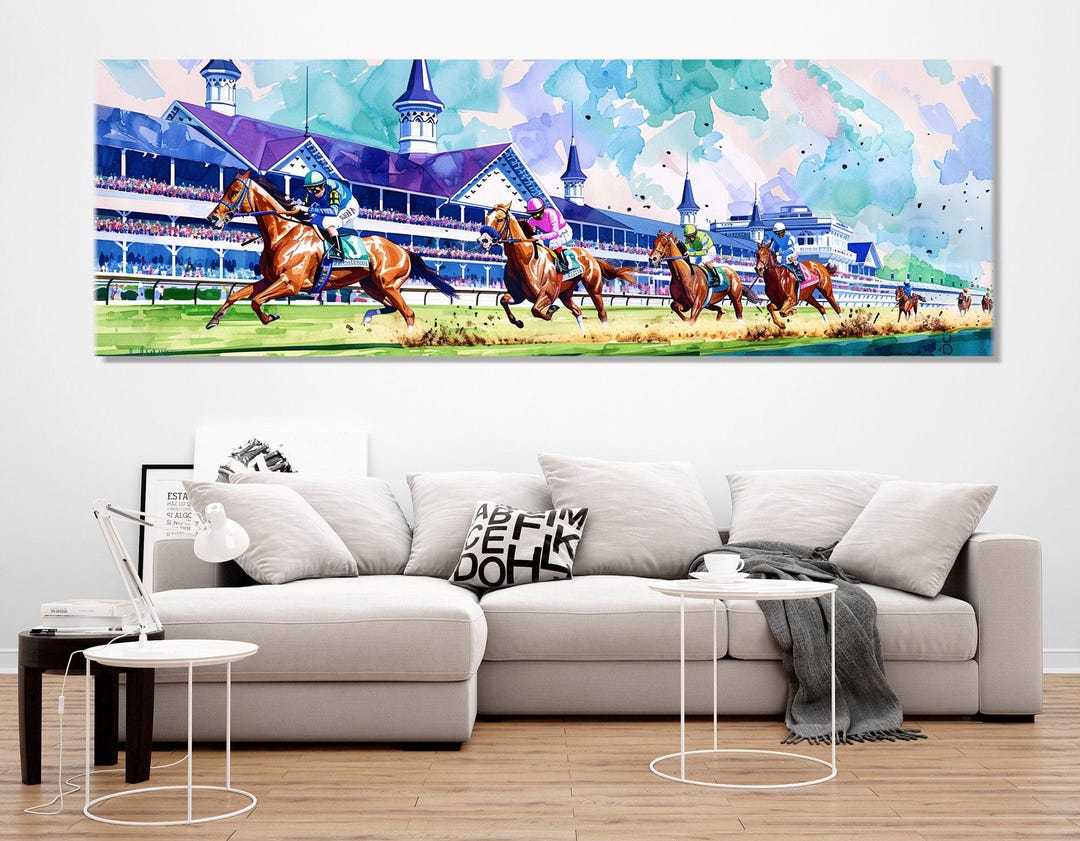 Abstract Horse Racing Wall Art, Horse Racing Canvas Print, Horse Racing ...