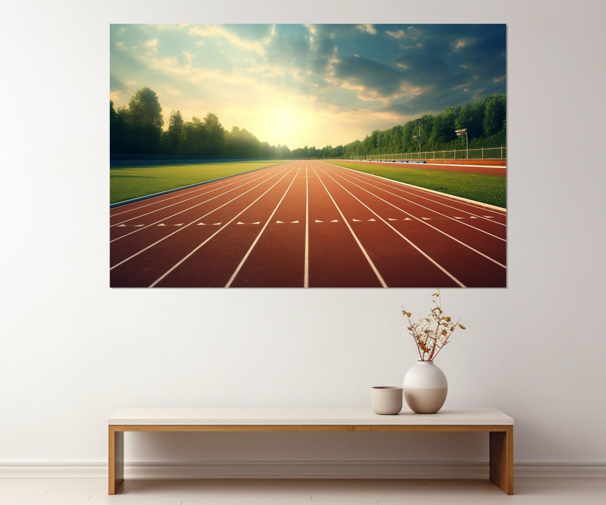 Running Track Canvas Print, Abstract Running Wall Art, Runner Room ...
