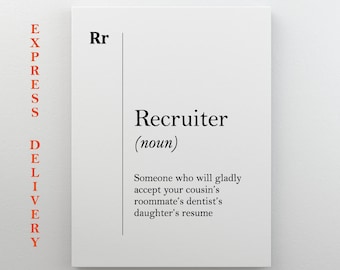 TRANSPARENT Recruiter Definition Print Human Resources Gift HR Office ...