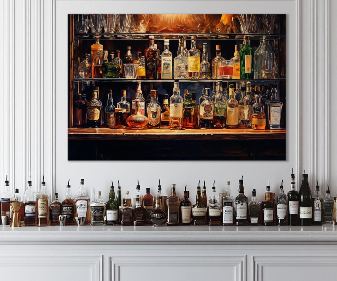 Alcohol Wall Art, Alcohol Drinks Canvas Print, Bar Painting Canvas ...