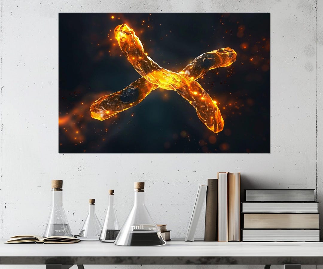 Chromosome Canvas Print, Biology Wall Art, Lab Wall Decor, Biology ...