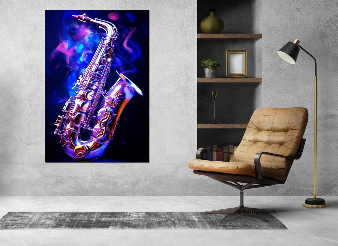 Abstract Saxophone Canvas Print, Saxophone Wall Art, Musician Gift ...