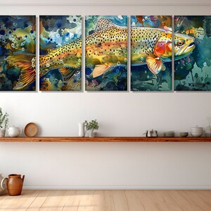 Large Rainbow Trout Canvas Print, Fishing Wall Art, Rainbow Trout ...