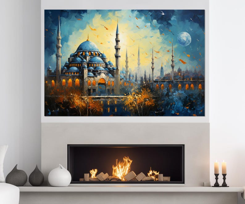 Abstract Blue Mosque (sultanahmet Camii) in Istanbul, Turkey Canvas ...