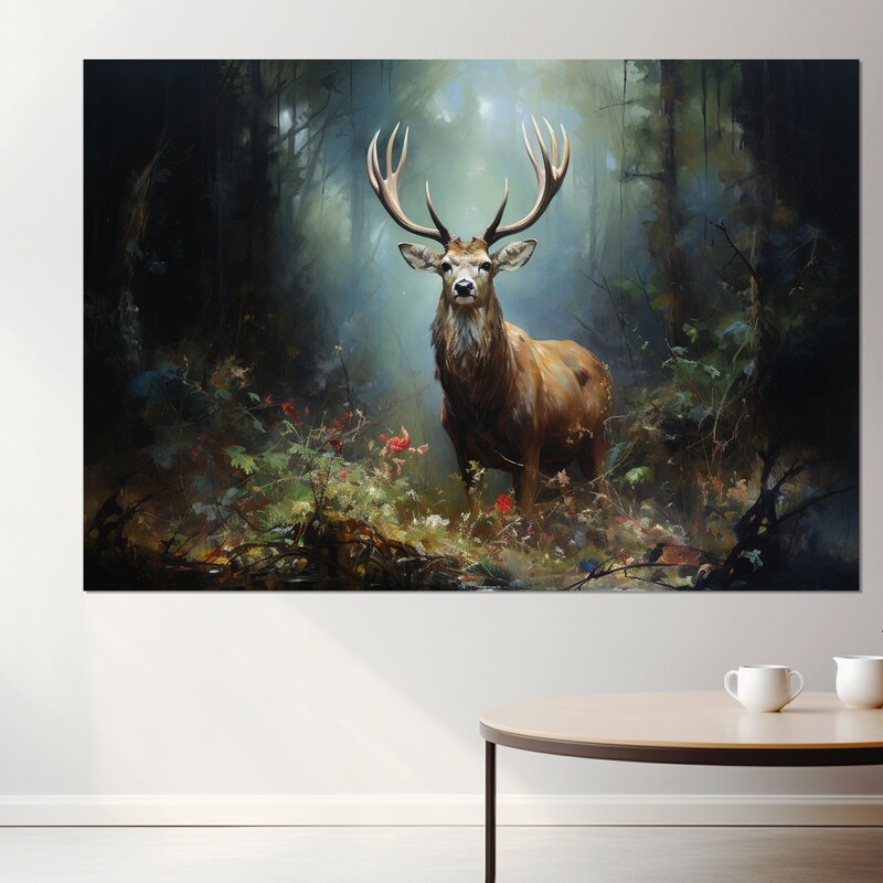 Deer Canvas Art - Etsy