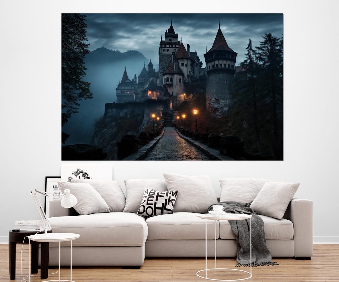 Abstract Dracula Castle in Bran, Romania Canvas Print, Dracula Castle ...