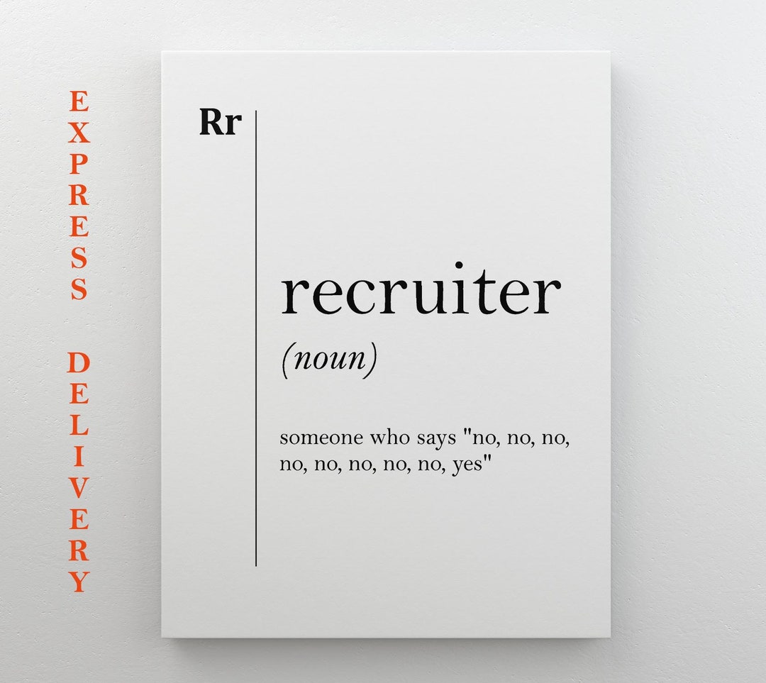 Recruiter Definition Canvas Art Recruiter Gift HR Office Decor Coworker ...