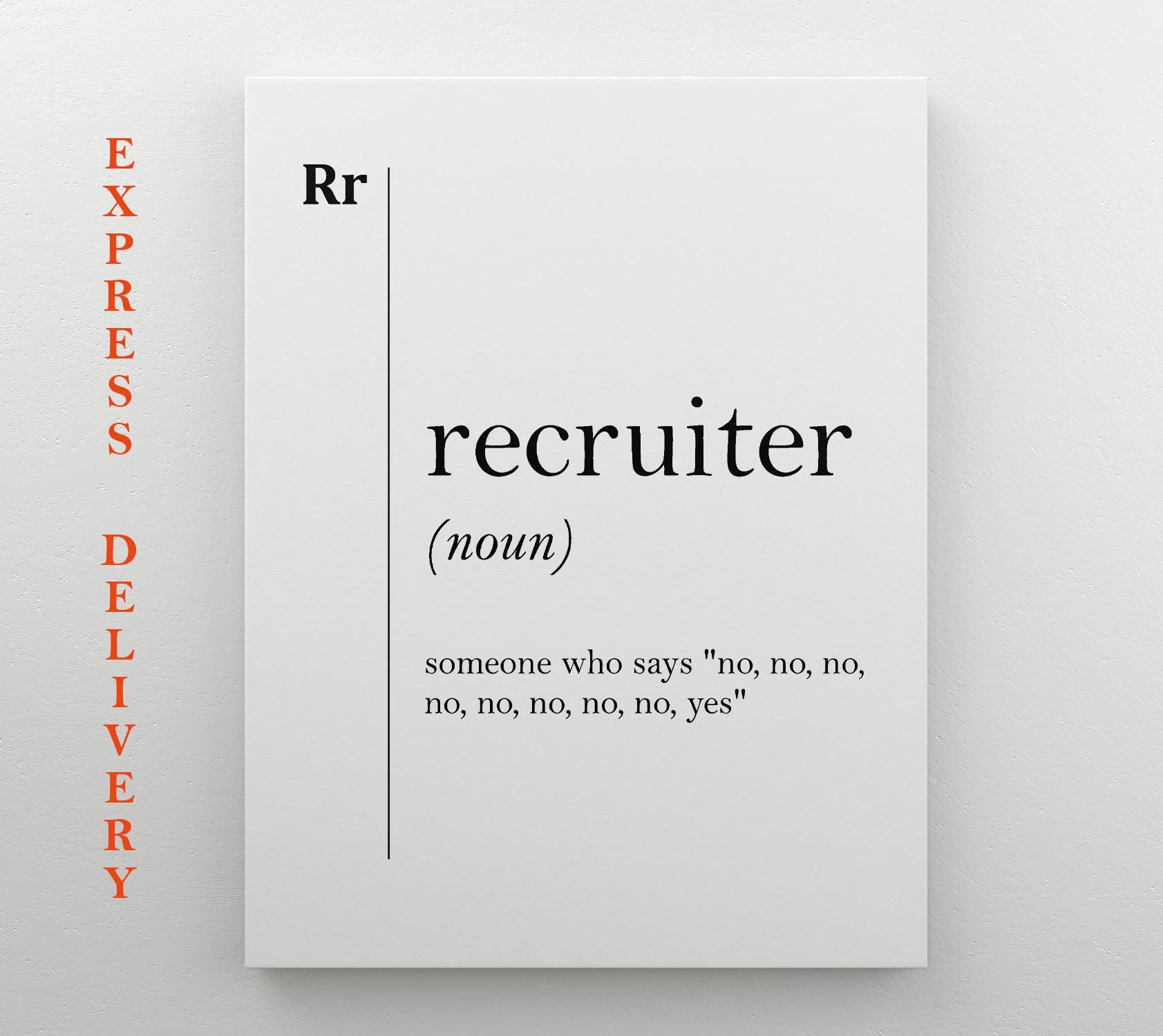 Recruiter Definition Canvas Art Recruiter Gift HR Office Decor | Etsy