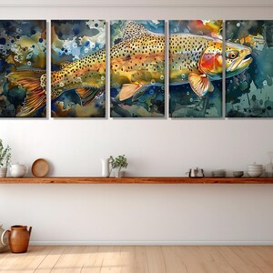 Large Rainbow Trout Canvas Print, Fishing Wall Art, Rainbow Trout ...