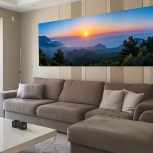 Scenic Sunset Over Sea Canvas Print, Stunning Sunset Painting, Nature ...