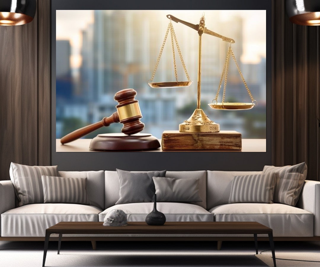 Justice Canvas Wall Art, Lawyer Office Decor, Judge Gift, Law Wall Art ...