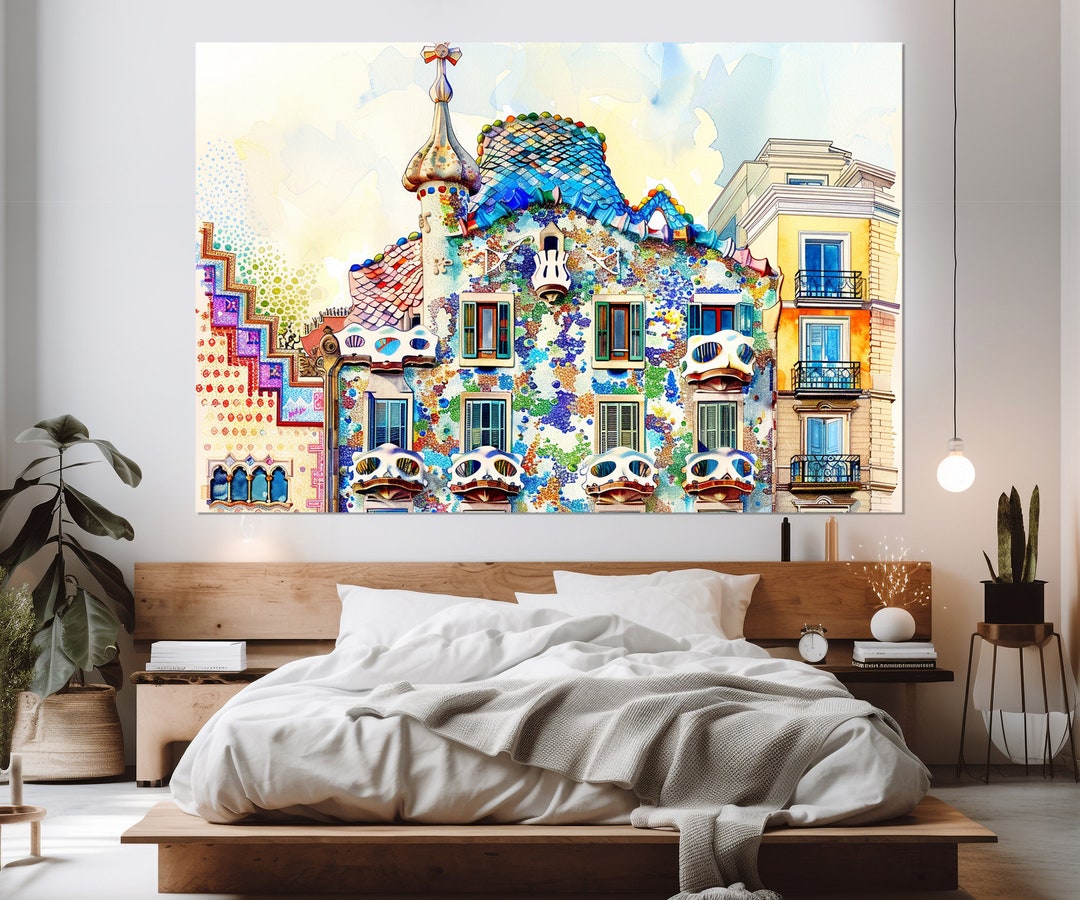 Casa Batlló in Barcelona by Antoni Gaudí Canvas Print, Barcelona Wall ...