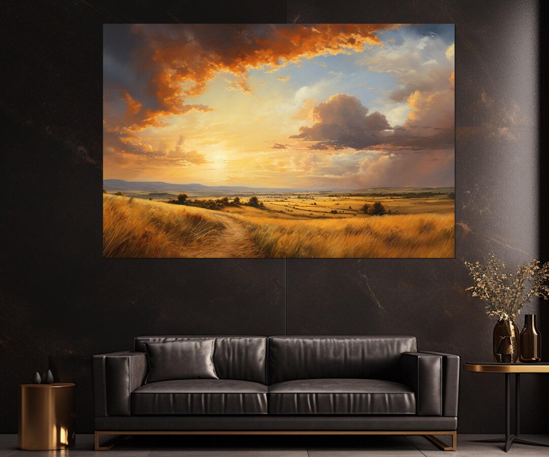 Abstract Nebraska Nature Painting Canvas Print, Nebraska Wall Art ...