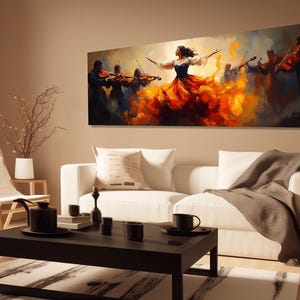 Beautiful Latina Dancer Canvas Print, Flamenco Dance Painting, Large ...