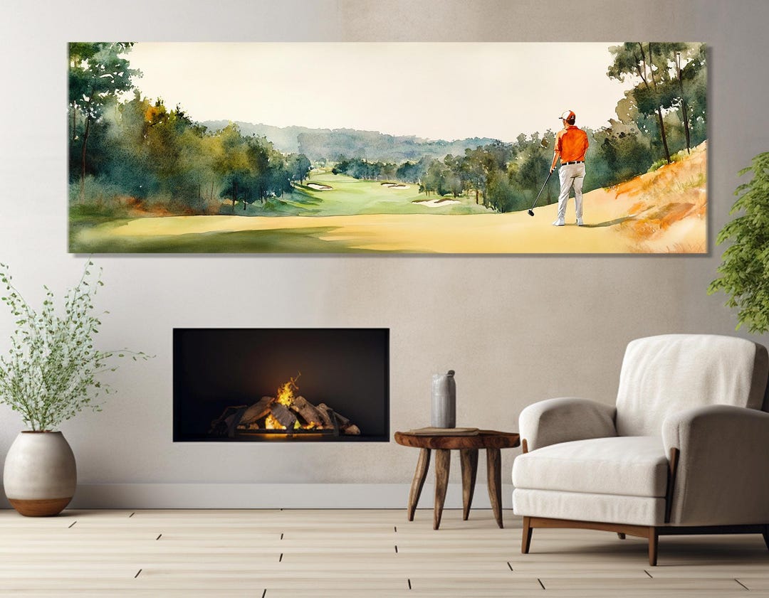 Golf Watercolor Painting Canvas Print, Golf Player Gift, Golf Wall Art ...